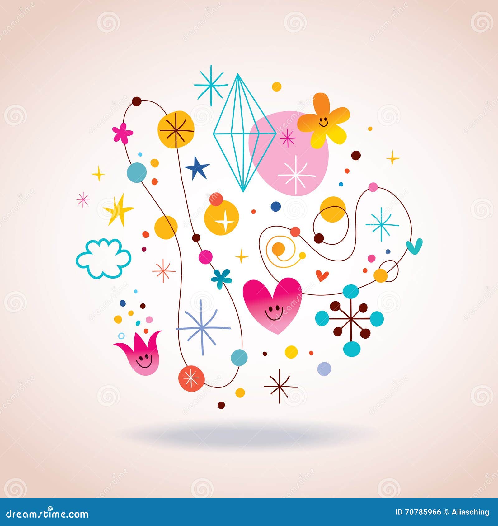 Retro Abstract Art Illustration Stock Vector - Illustration of artistic ...