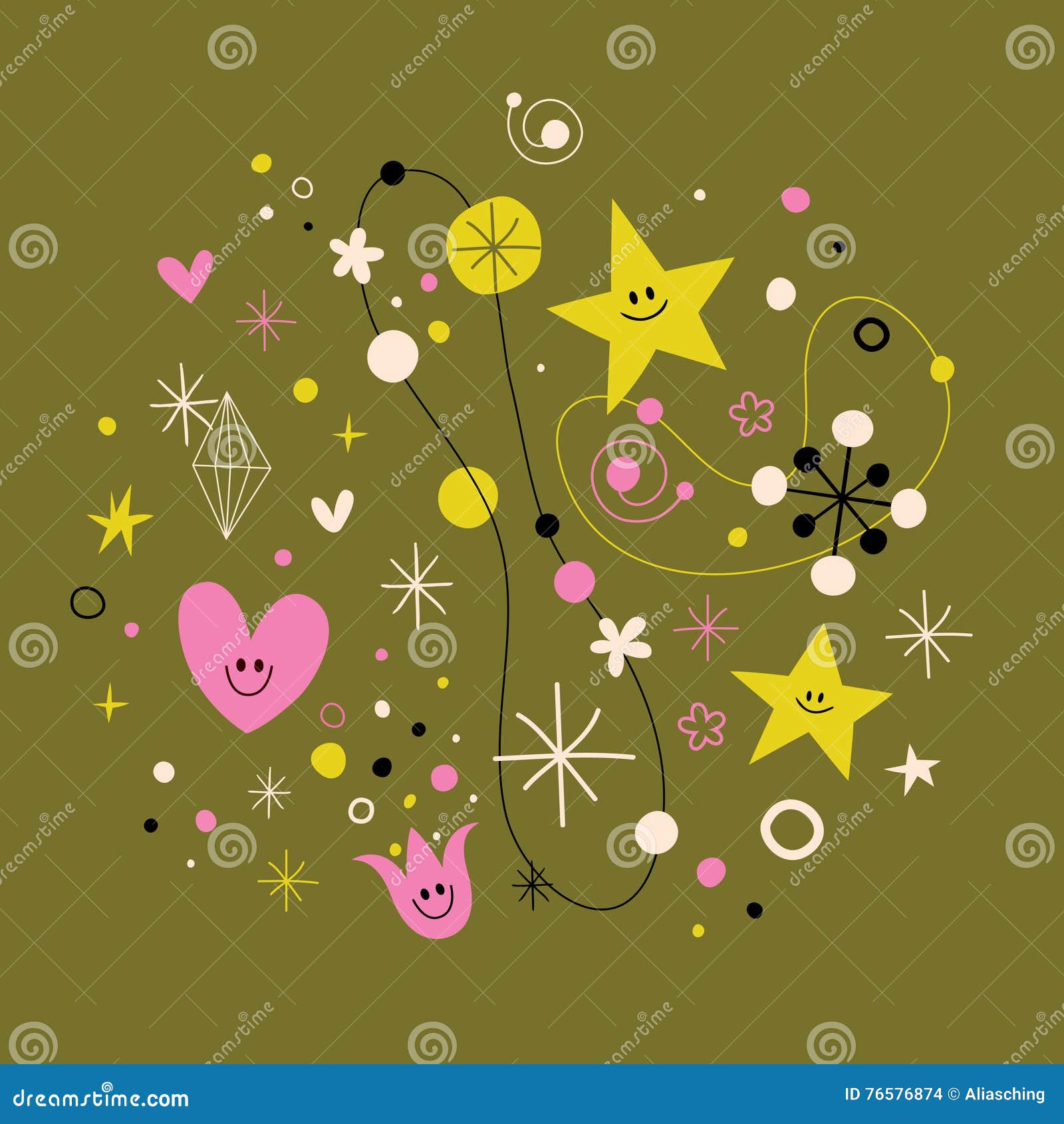 Retro Abstract Art Illustration Stock Vector - Illustration of shape ...