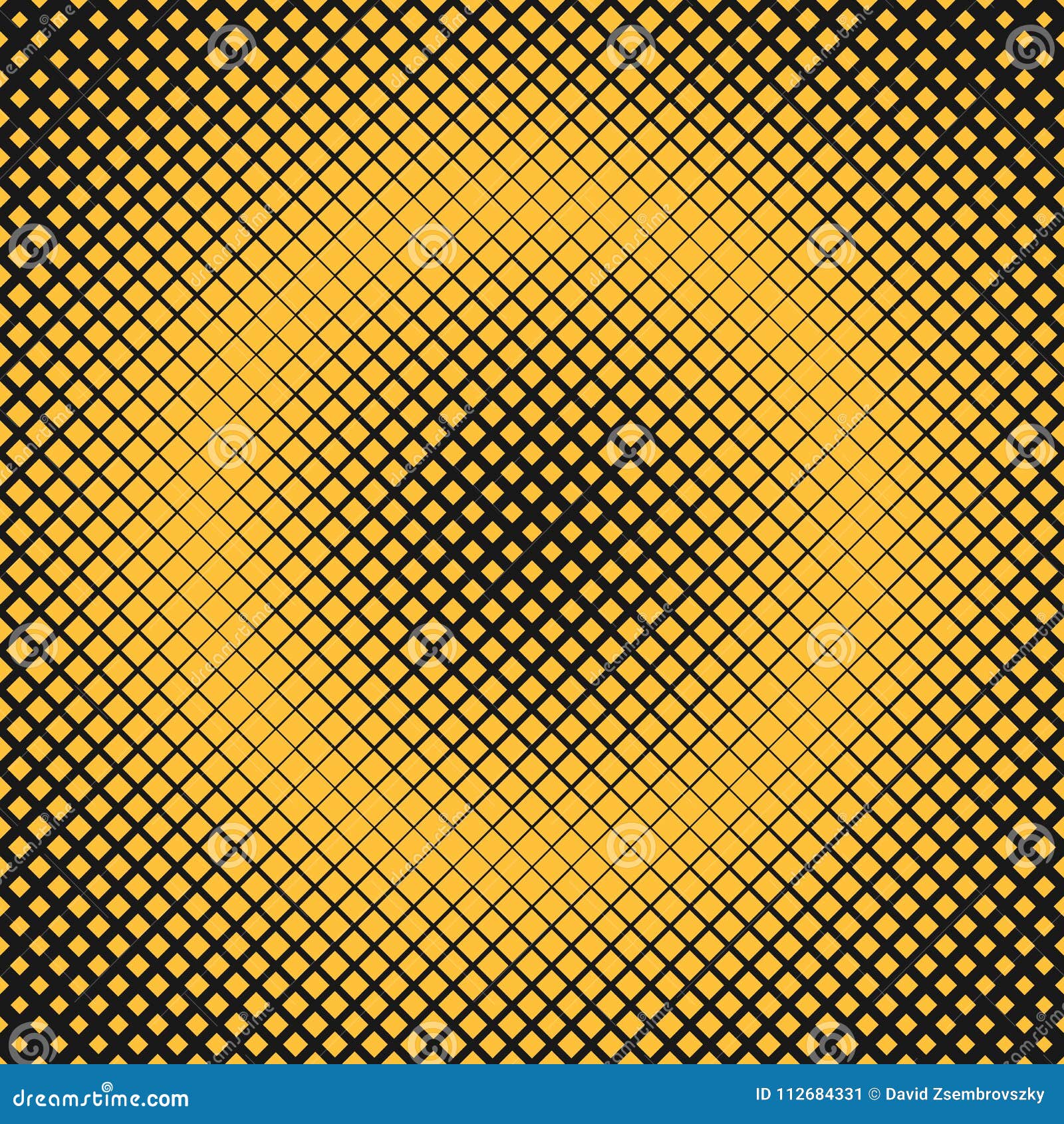 Retro Abstract Halftone Square Pattern Background With Diagonal Squares Stock Vector