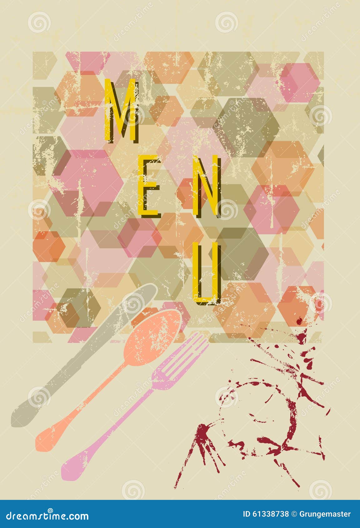 Retro Abstract Menu Template Stock Vector - Illustration of backdrop ...