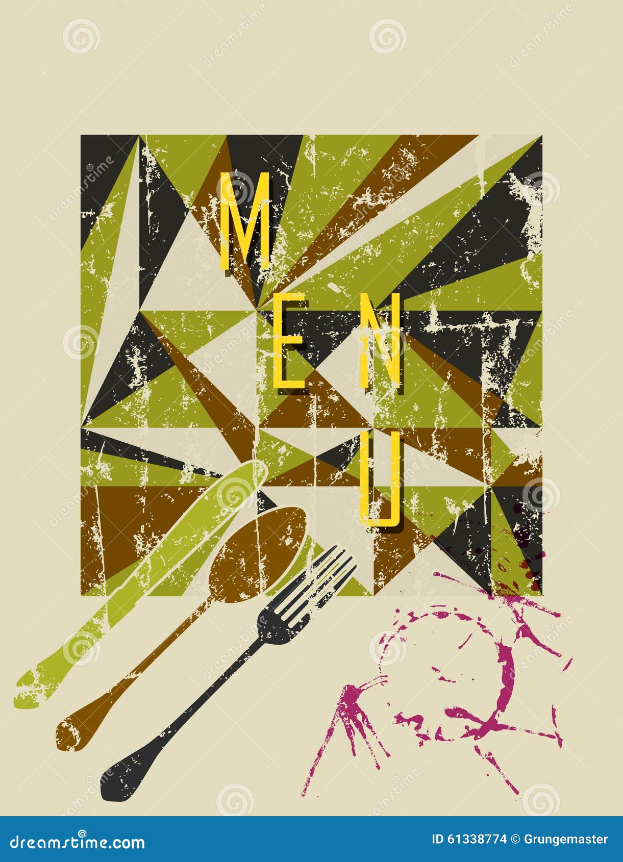 Retro Abstract Menu Template Stock Vector - Illustration of equipment ...