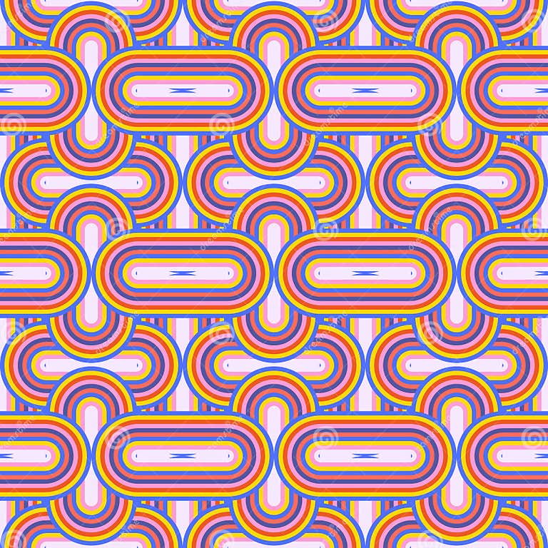 Retro Abstract Rainbow Infinity Repeat Background Pattern Stock Vector ...