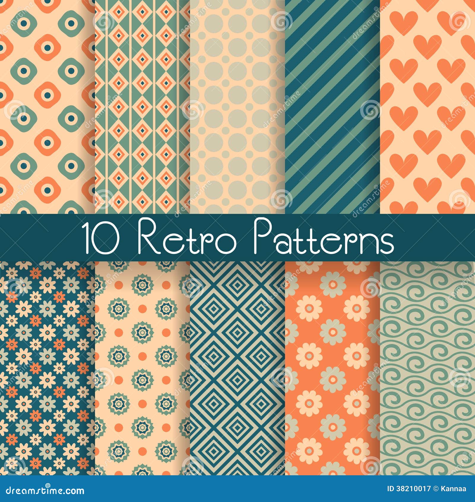 Retro Abstract Vector Seamless Patterns Stock Vector - Illustration of ...