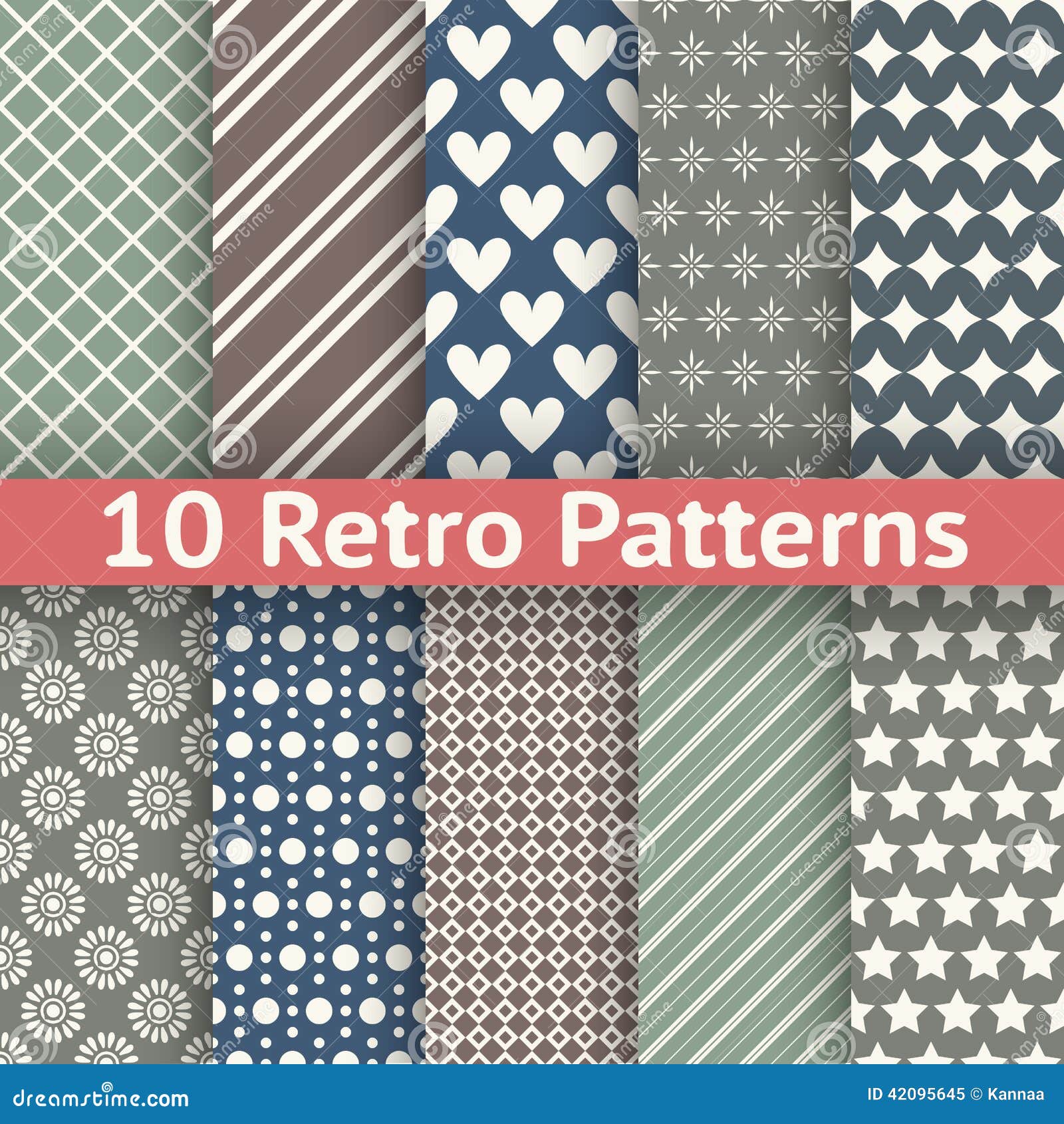 Retro Abstract Vector Seamless Patterns Stock Vector - Illustration of ...
