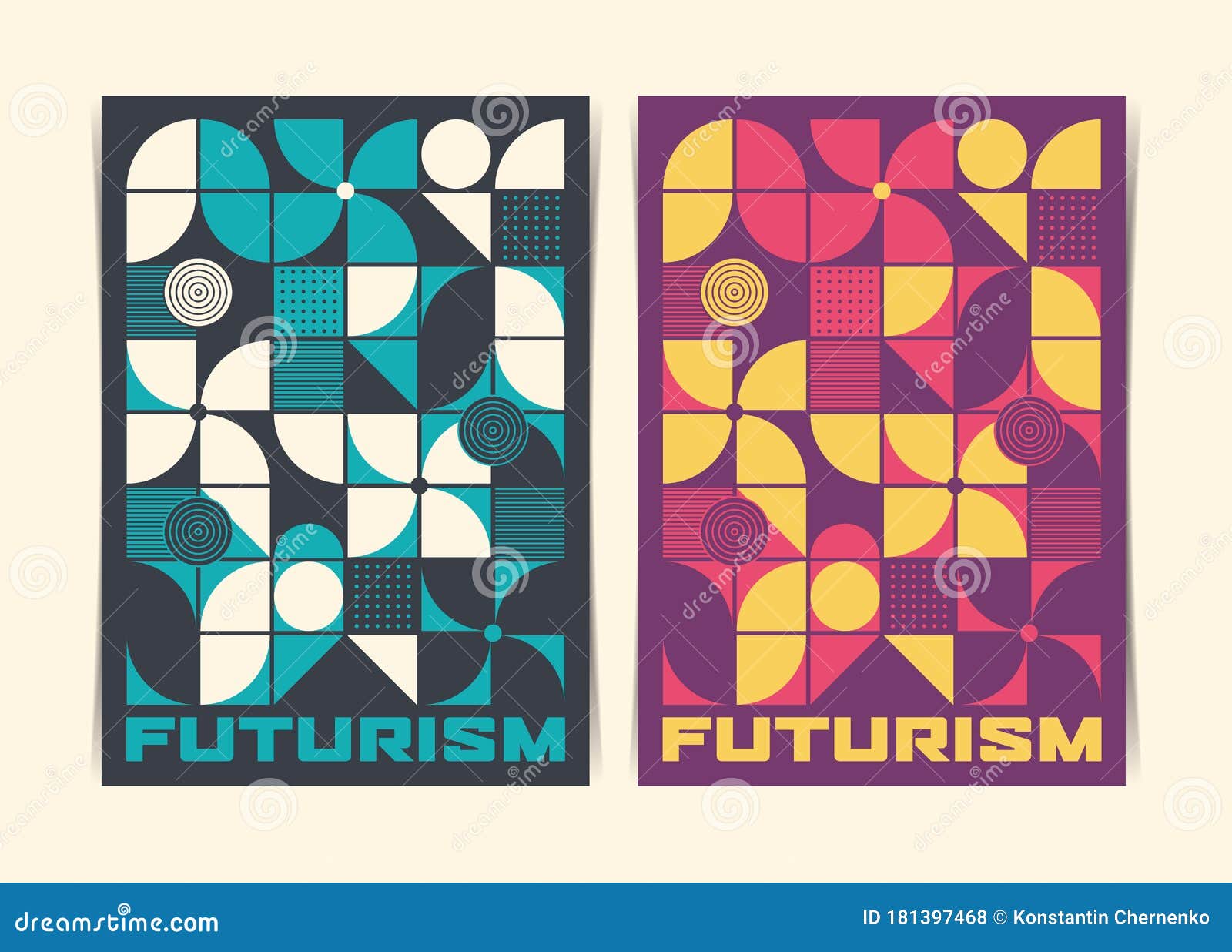 Retro Advertising Poster Template with Modern Geometric Background ...