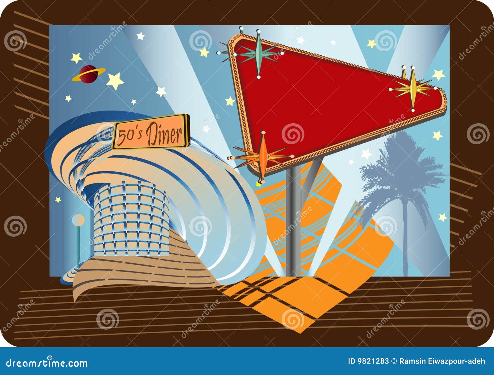 Retro Advertising Sign Cartoon Vector | CartoonDealer.com #3200587