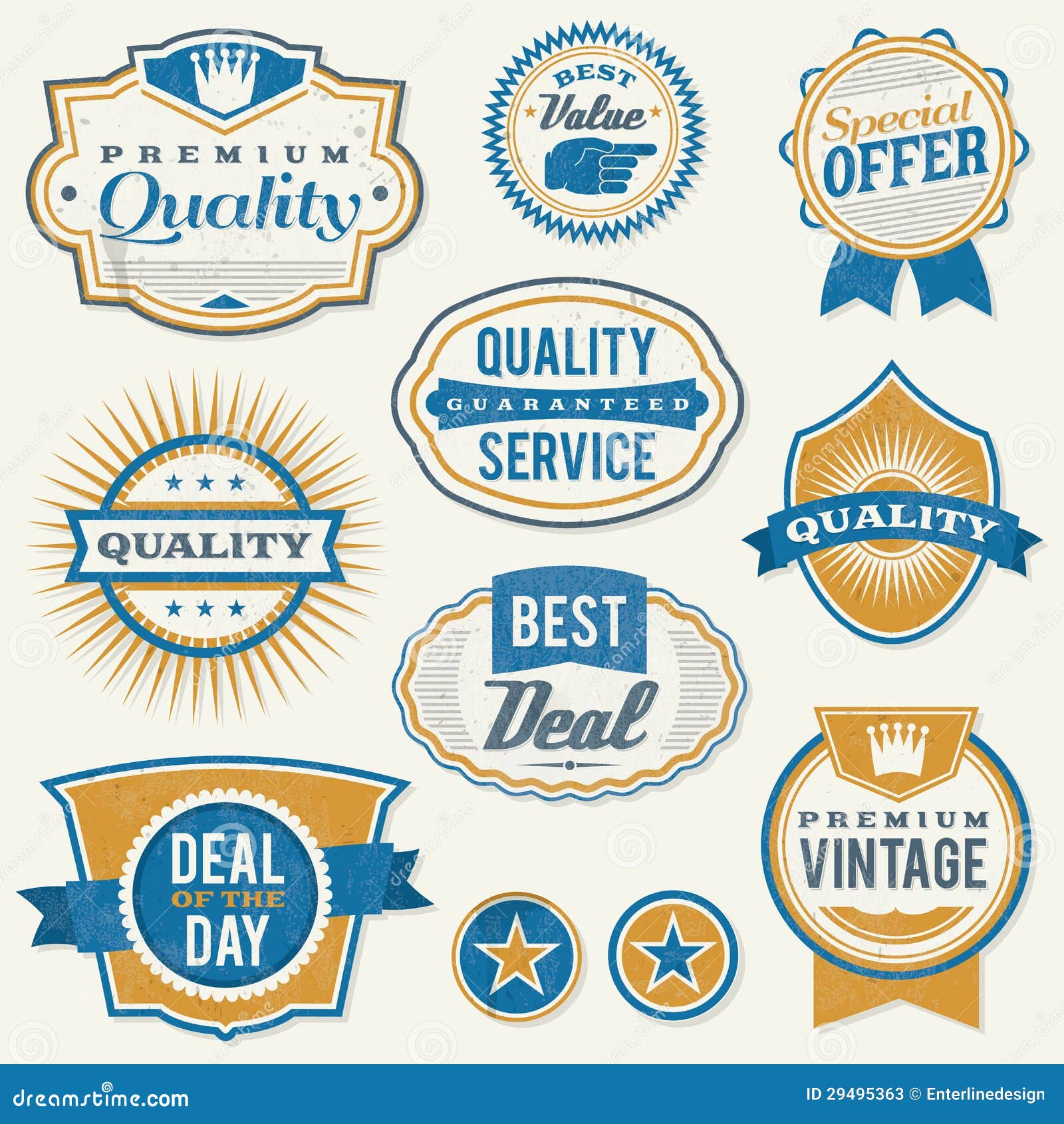 Retro Aged Business Labels and Badges Stock Vector - Illustration of ...