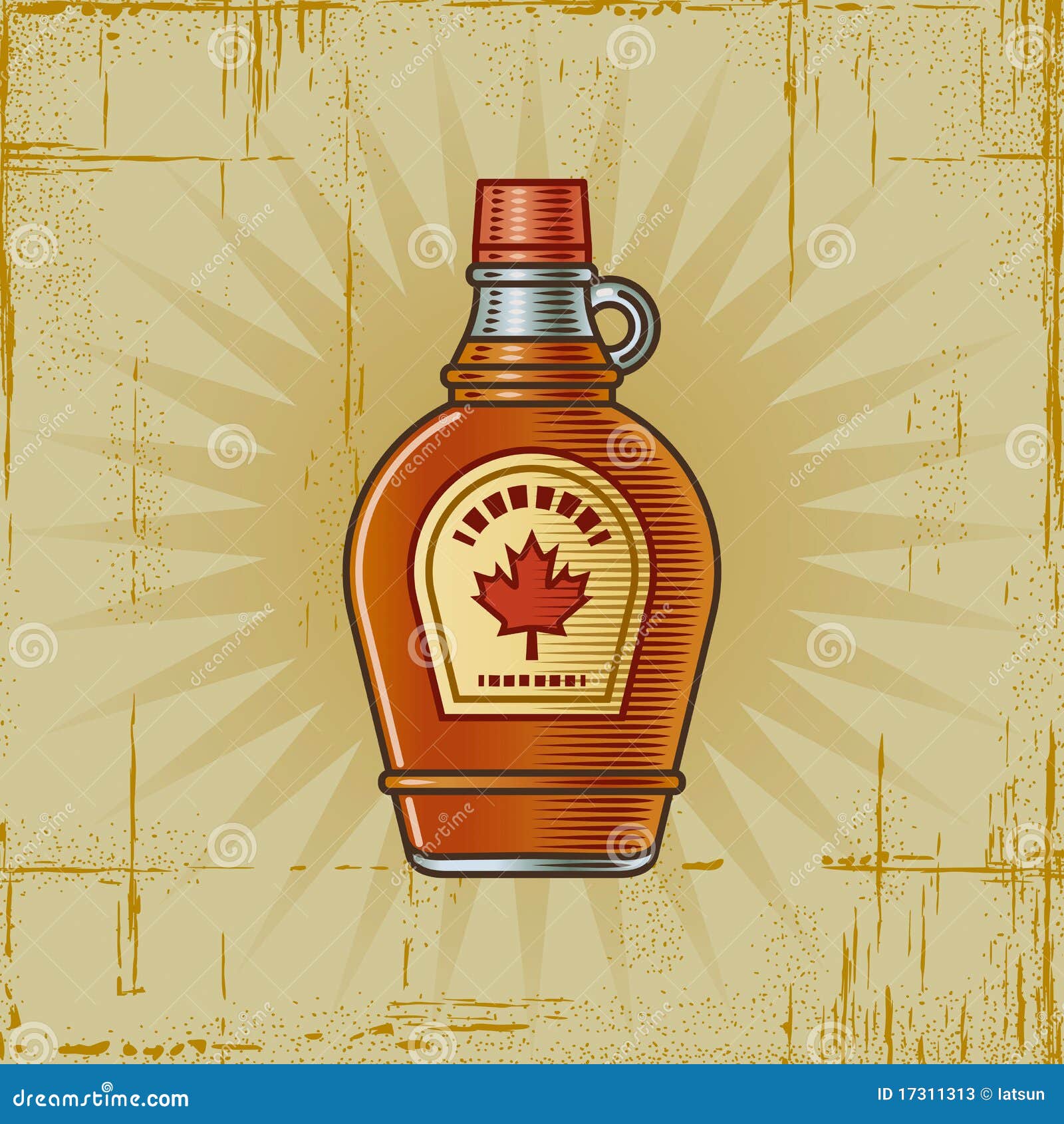 Retro- Ahornholz-Sirup-Flasche Vektor Abbildung - Illustration von ...