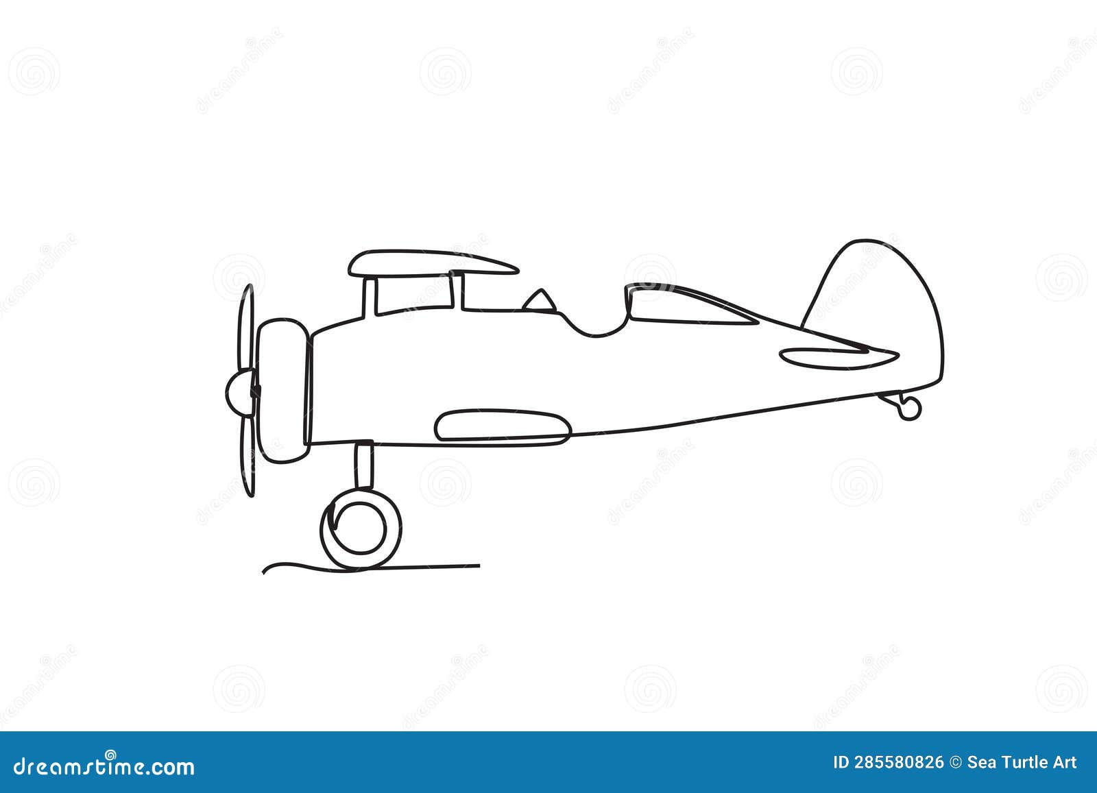 Retro aircraft side view stock vector. Illustration of machine - 285580826