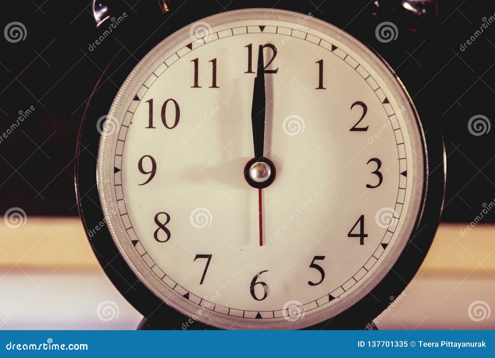 Antique Clock Telling Time 12.00. Stock Image - Image of beautiful ...