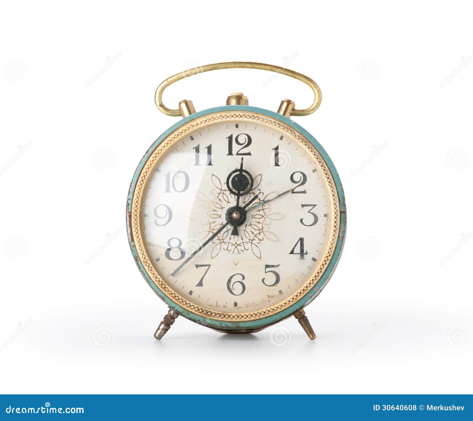 Retro Alarm Clock, Isolated Stock Photo - Image of alarm, dirty: 30640608