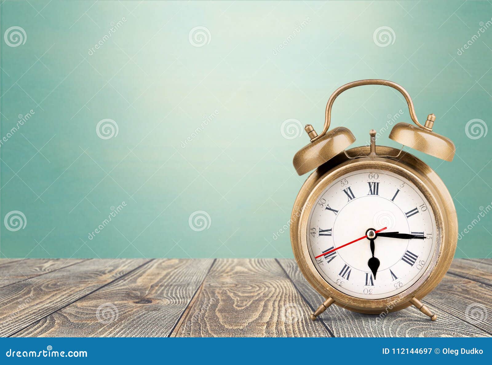 Retro Alarm Clock on Light Background Stock Image - Image of morning ...