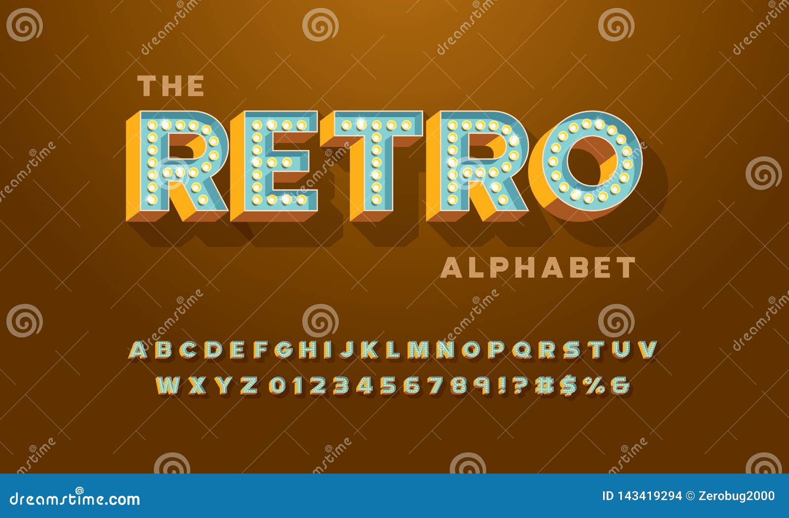 Light bulb font stock vector. Illustration of design - 143419294