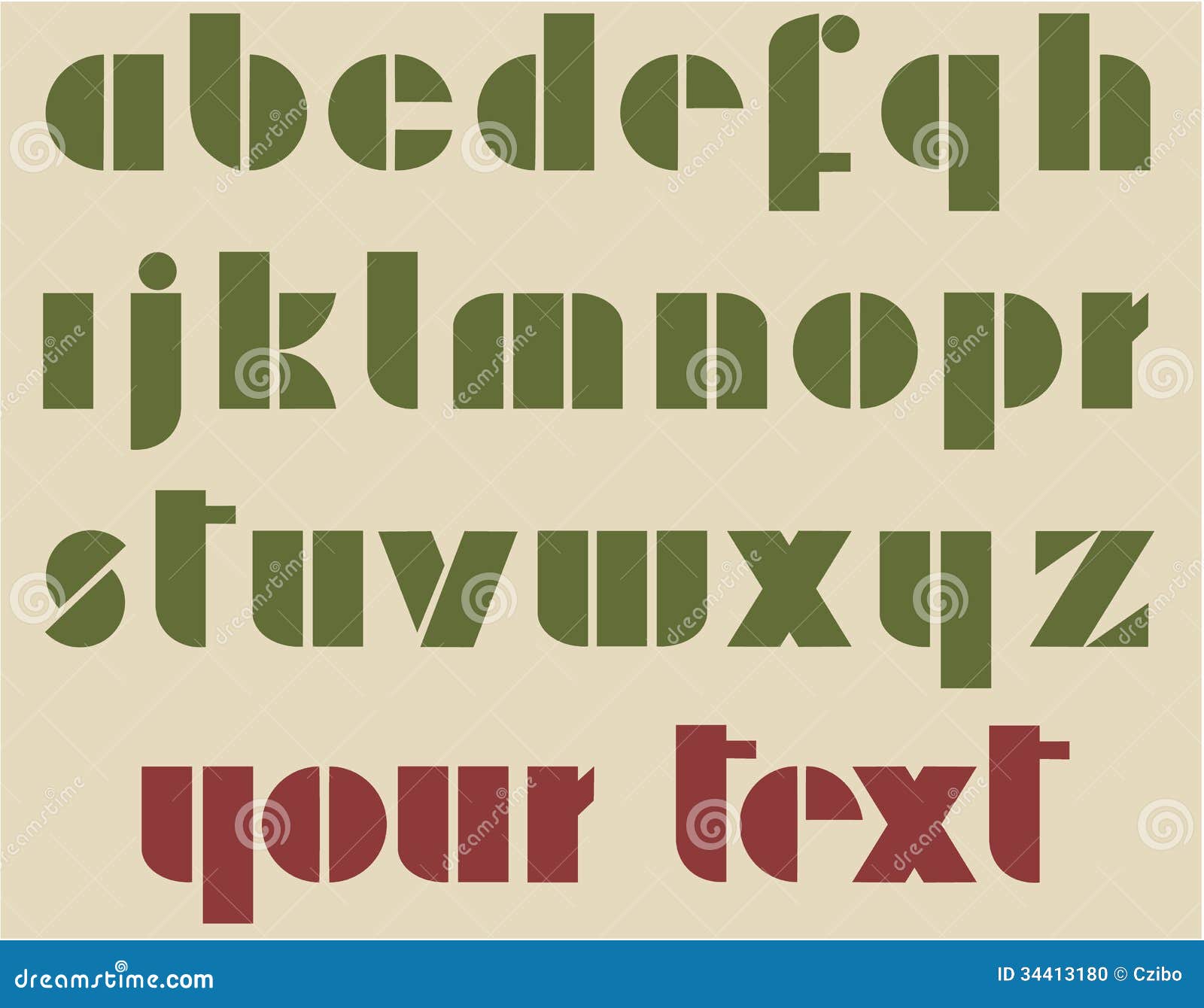 Retro alphabet stock vector. Illustration of text, alphabet - 34413180