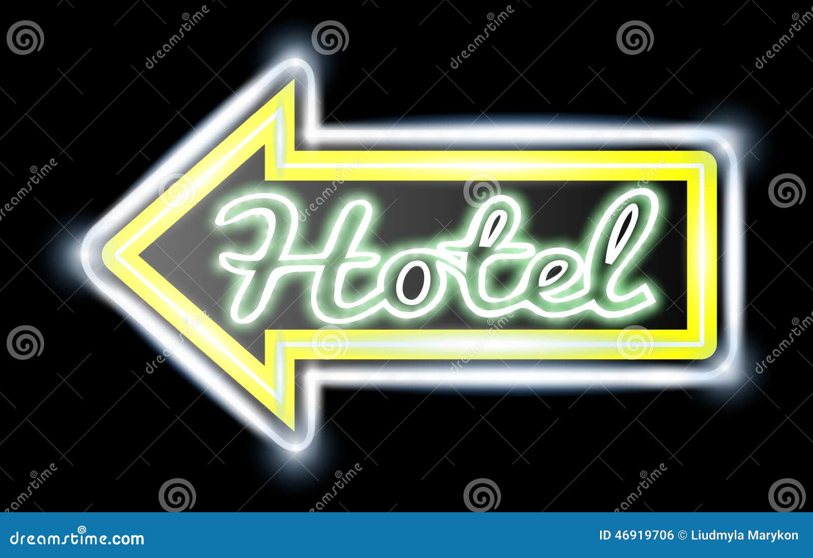 Retro American Neon Motel Roadsign. Stock Vector - Illustration of ...