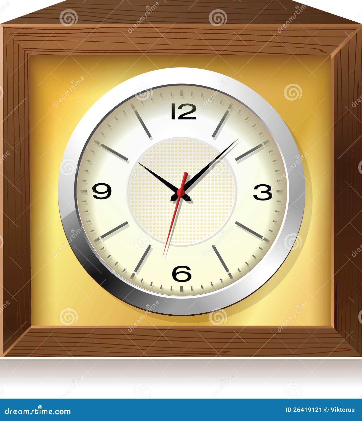 Retro Analog Clock in Wooden Box, Vector Stock Vector - Illustration of ...