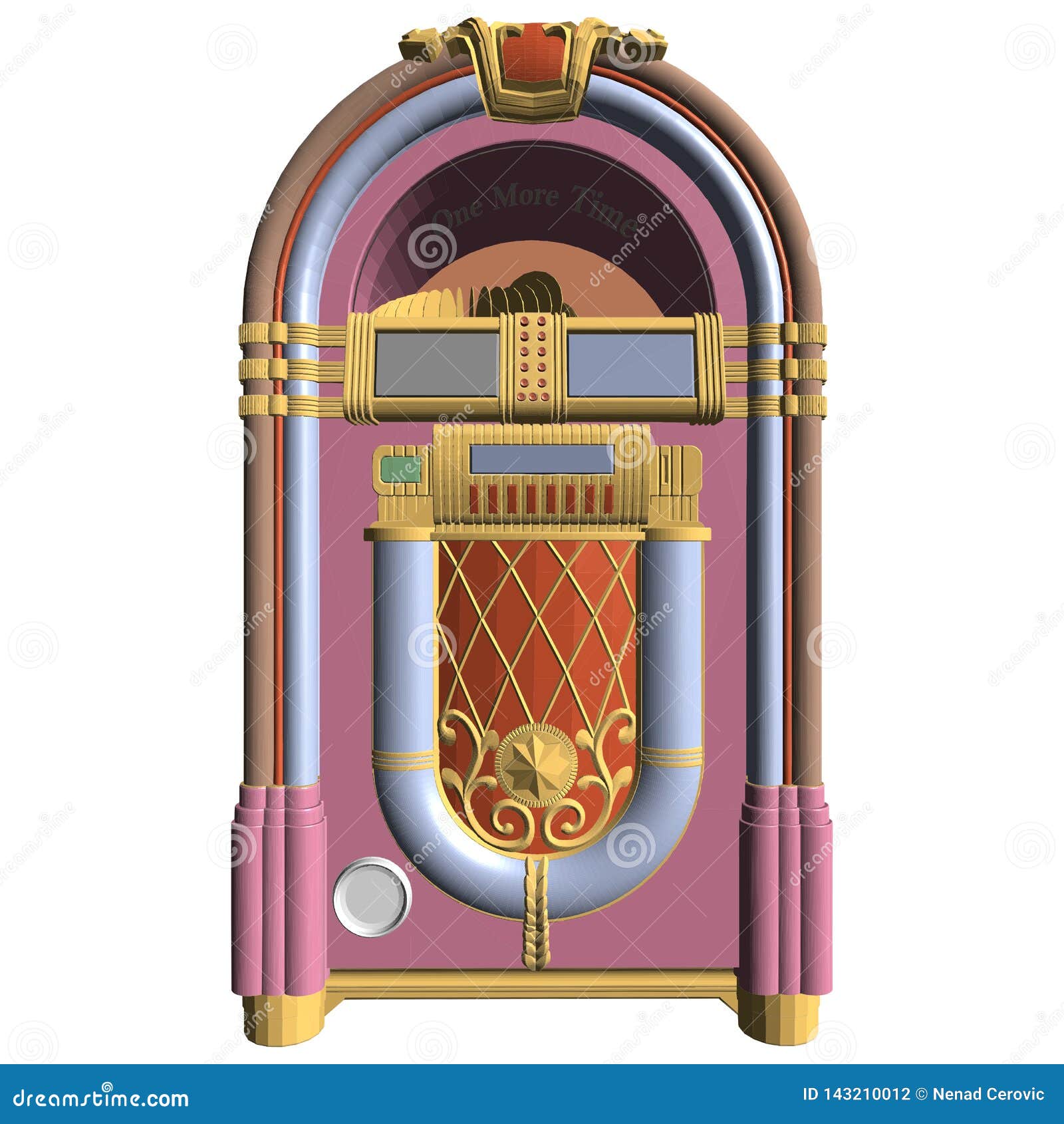 Retro Antique Jukebox Vector. Isolated On White Background ...