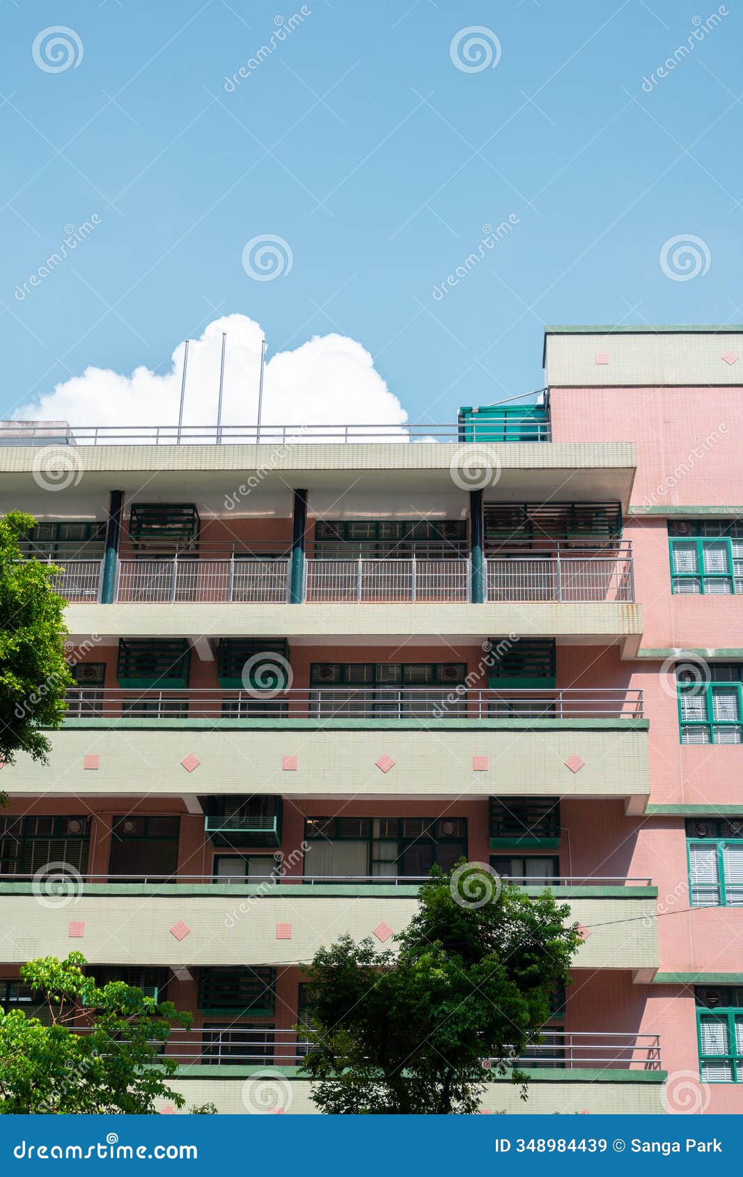 Retro Apartment Building in Macau Stock Image - Image of retro, design ...