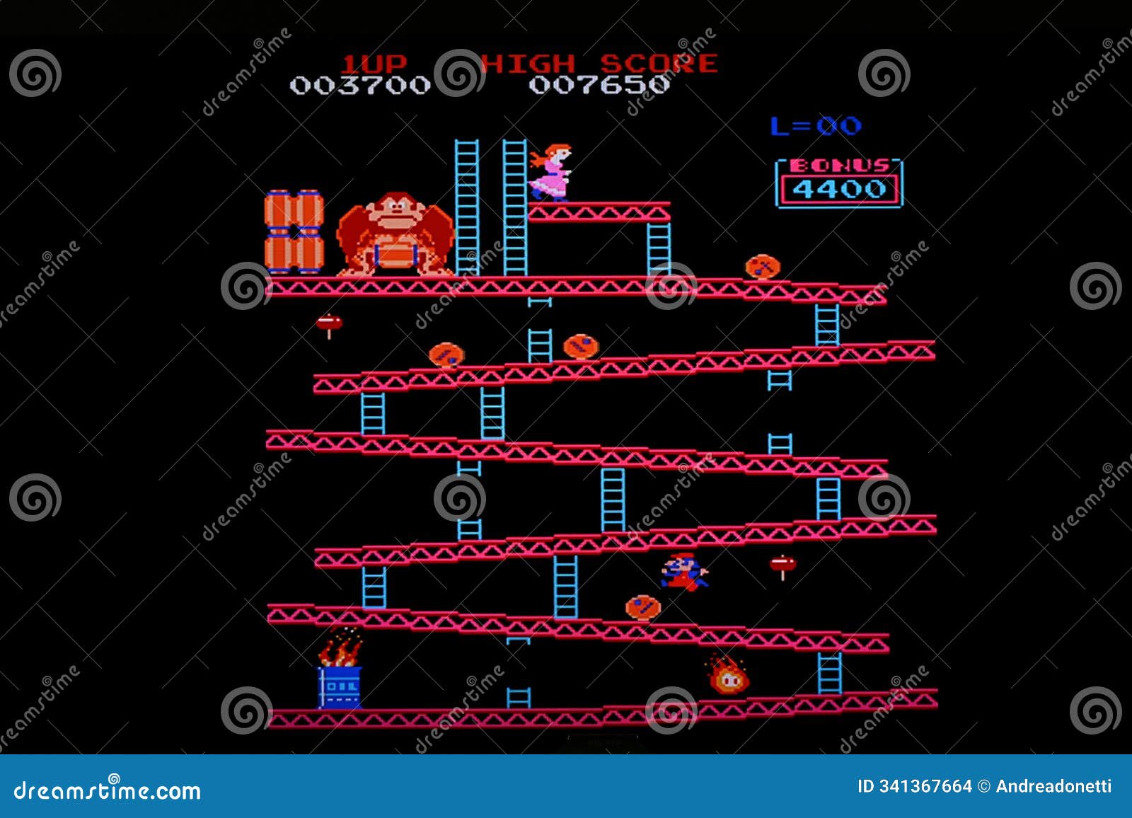 Retro Arcade Game Displaying Donkey Kong Level Editorial Stock Image ...