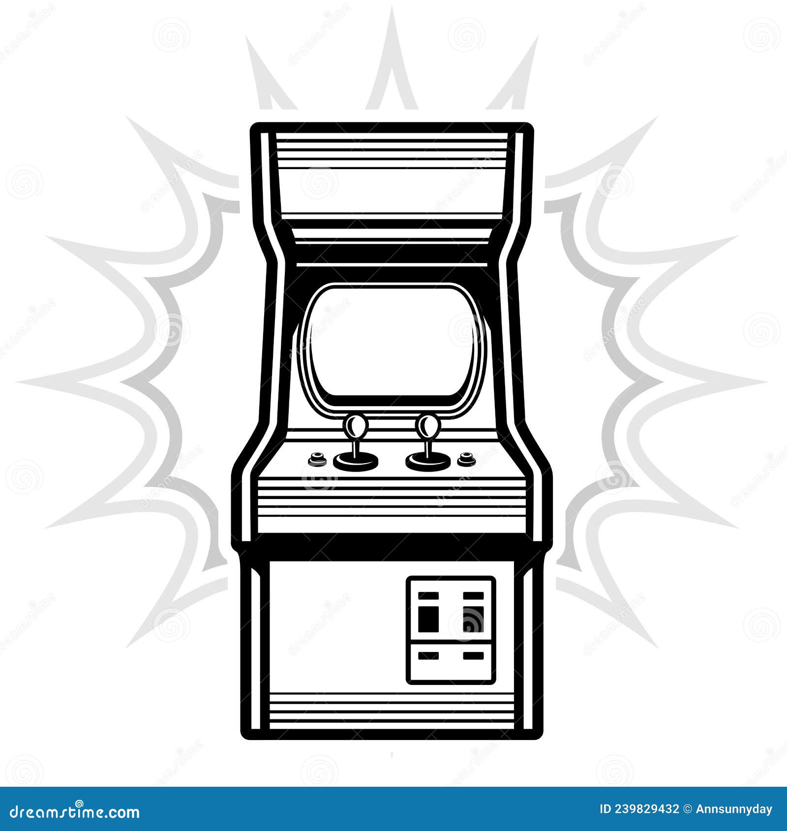 Retro Arcade Game Machine, 1980s Gaming Machine, Front View Stock ...