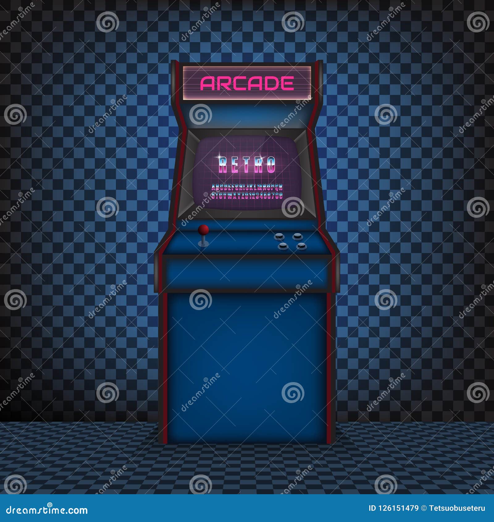Retro arcade game machine. stock vector. Illustration of interface ...