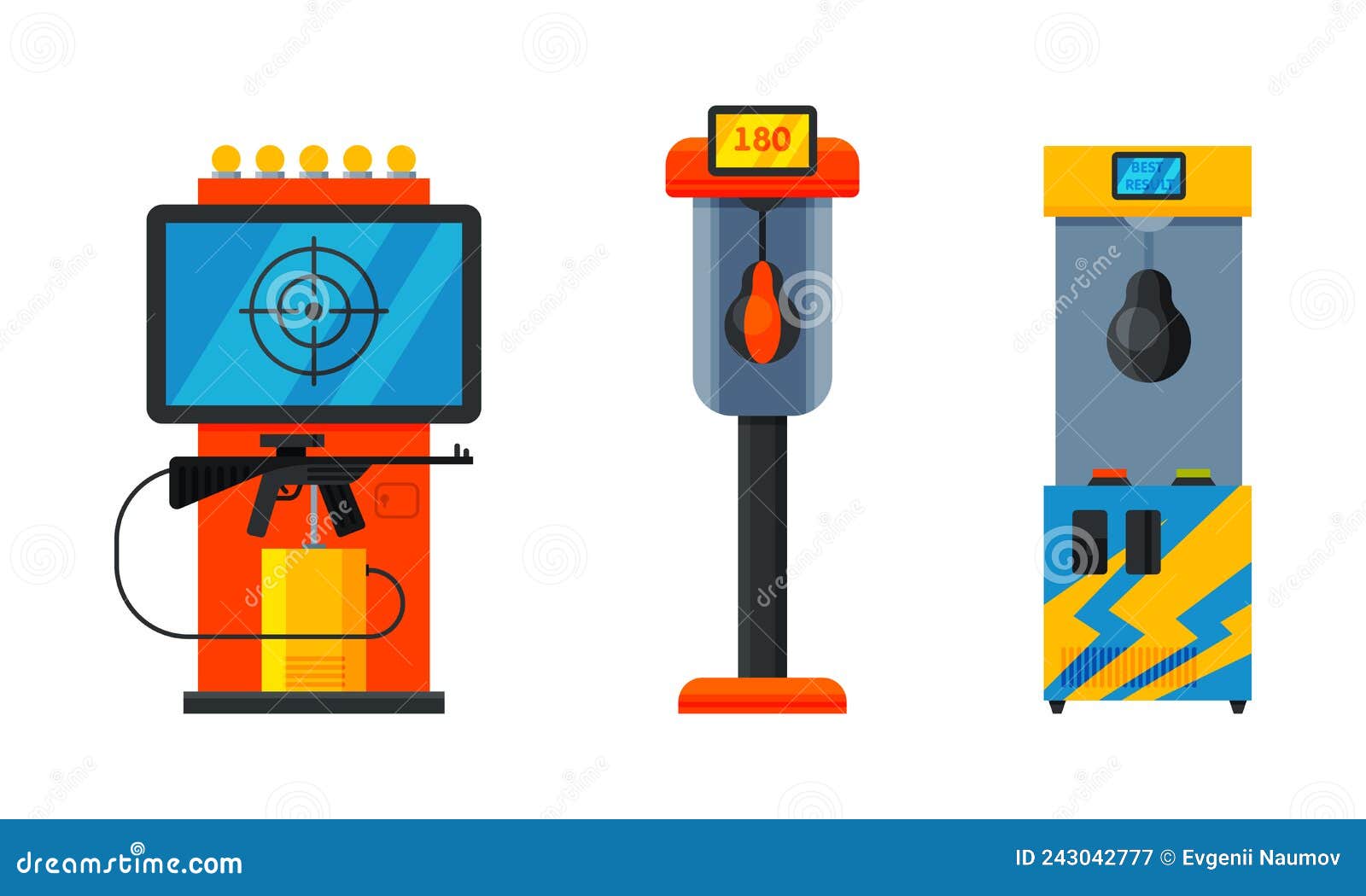 Retro Arcade Game Machines Set Cartoon Vector Illustration Stock Vector ...