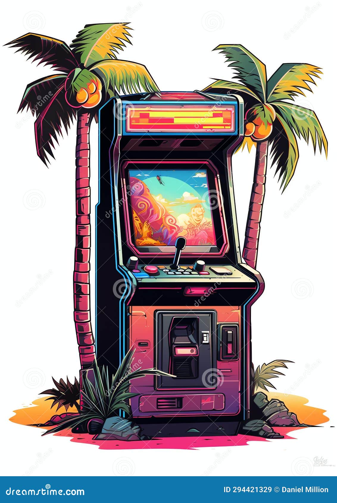 Retro Arcade Game 90s Retro Nostalgic Frame Stock Illustration ...