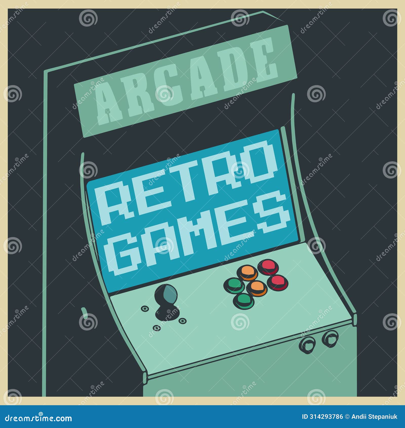 Retro Arcade Games Cabinet Cartoon Illustrations Stock Vector ...