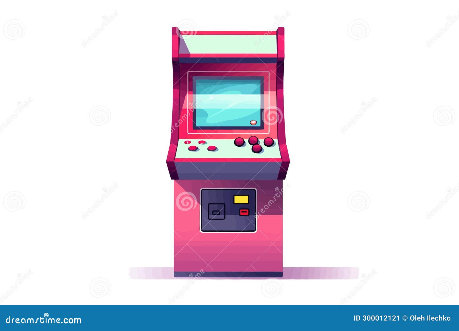 Retro Arcade Gaming Session Isolated Vector Style Illustration Stock ...