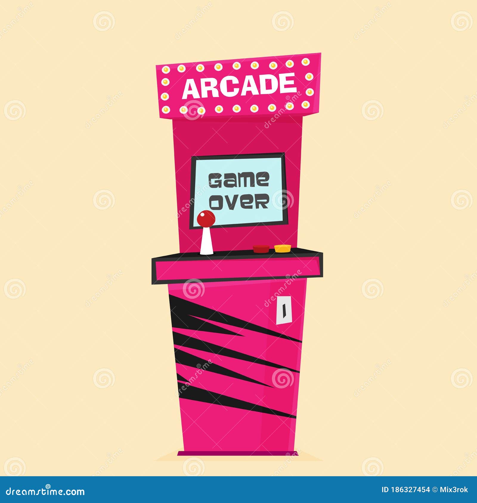 Retro Arcade Machine. Flat Style Vector Illustration Stock Vector ...