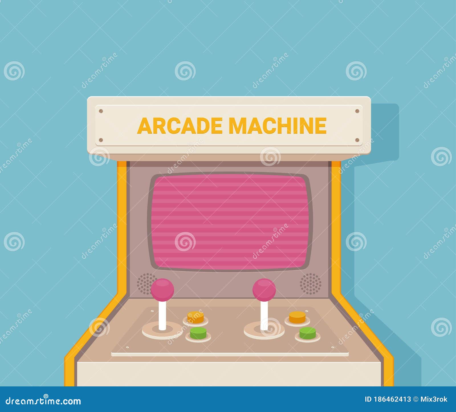 Retro Arcade Machine. Flat Style Vector Illustration Stock Image ...