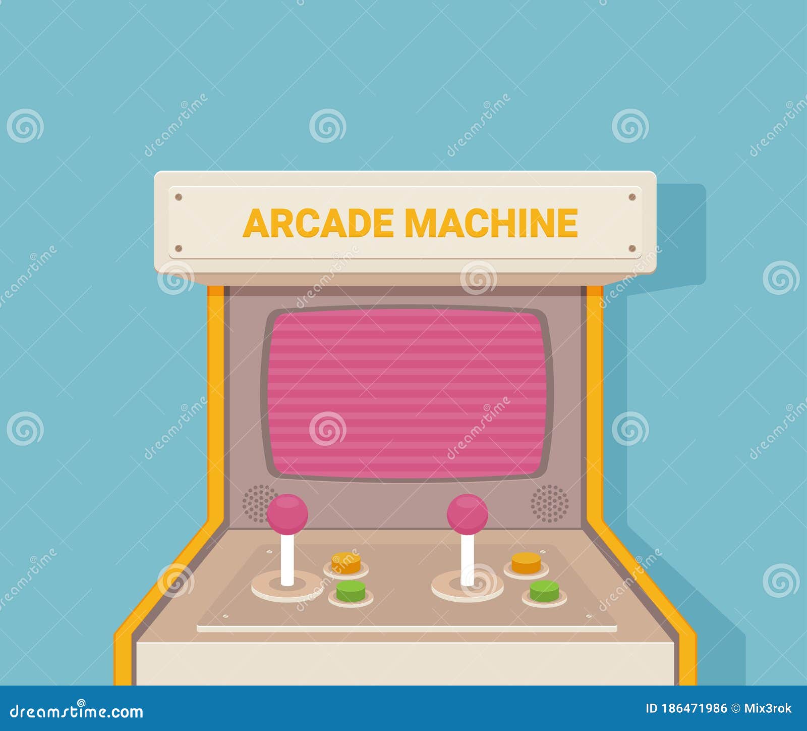Retro Arcade Machine. Flat Style Vector Illustration Stock Illustration ...
