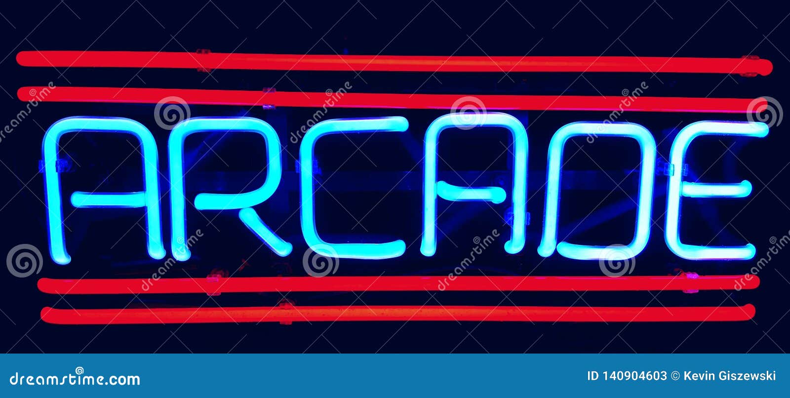 Retro arcade neon sign stock image. Image of blue, sign - 140904603