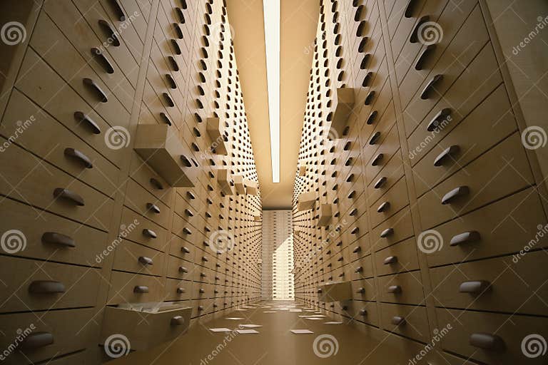 Retro archive interior stock illustration. Illustration of light - 72855749