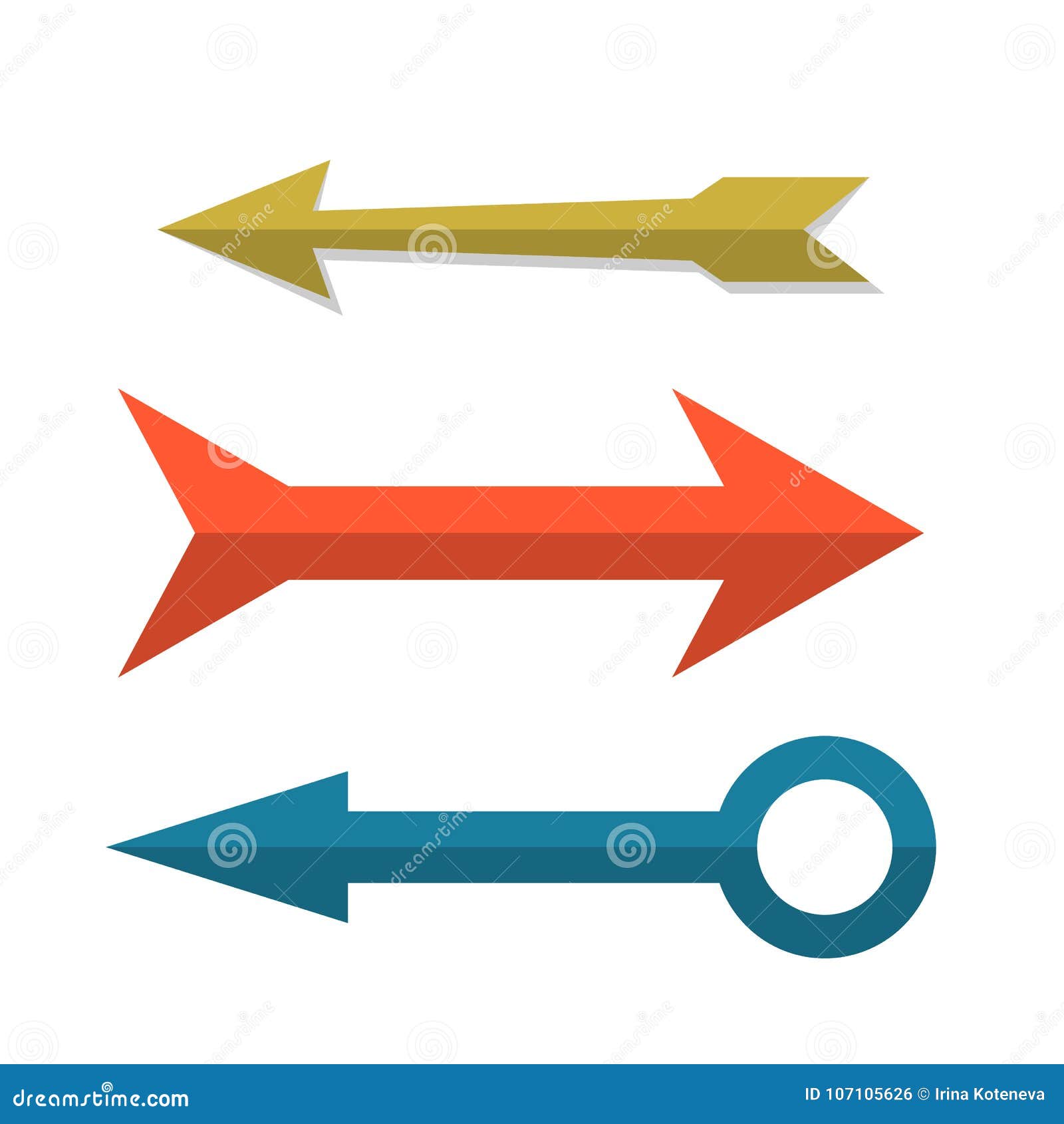 Retro Arrow Cursors Set in Flat Style Stock Vector - Illustration of ...