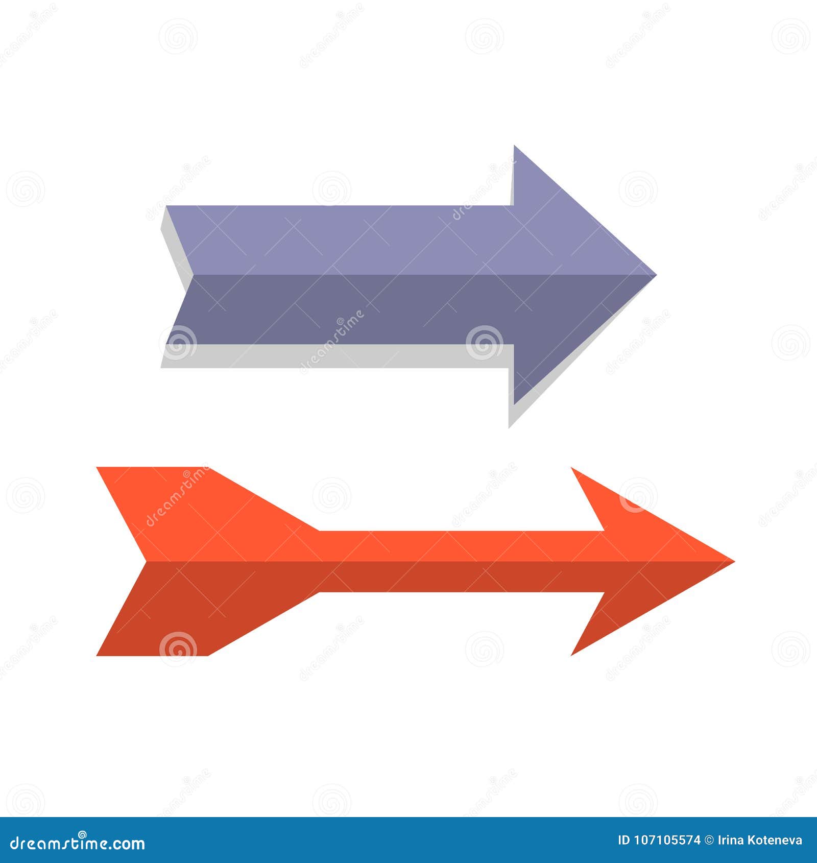 Retro Arrow Pointers Set in Flat Style Stock Vector - Illustration of ...