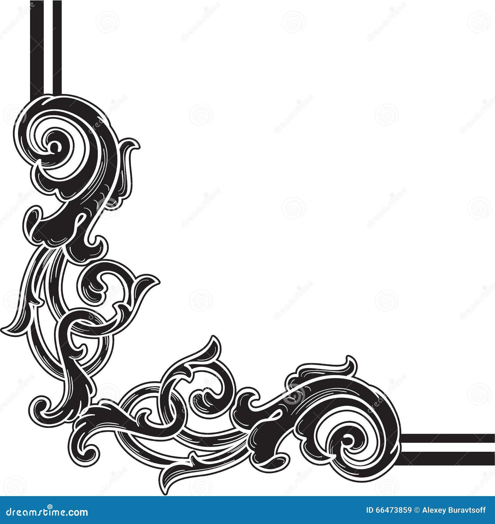 Retro Art Corner Fine Element Stock Vector - Illustration of leaf ...