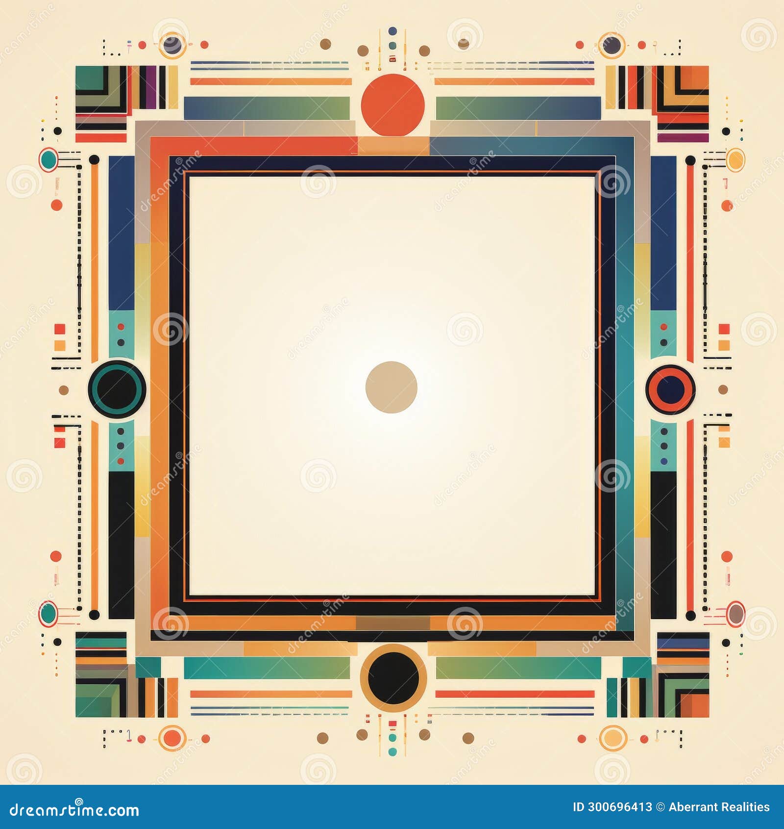 Retro Art Deco Square Frame Background Stock Illustration ...