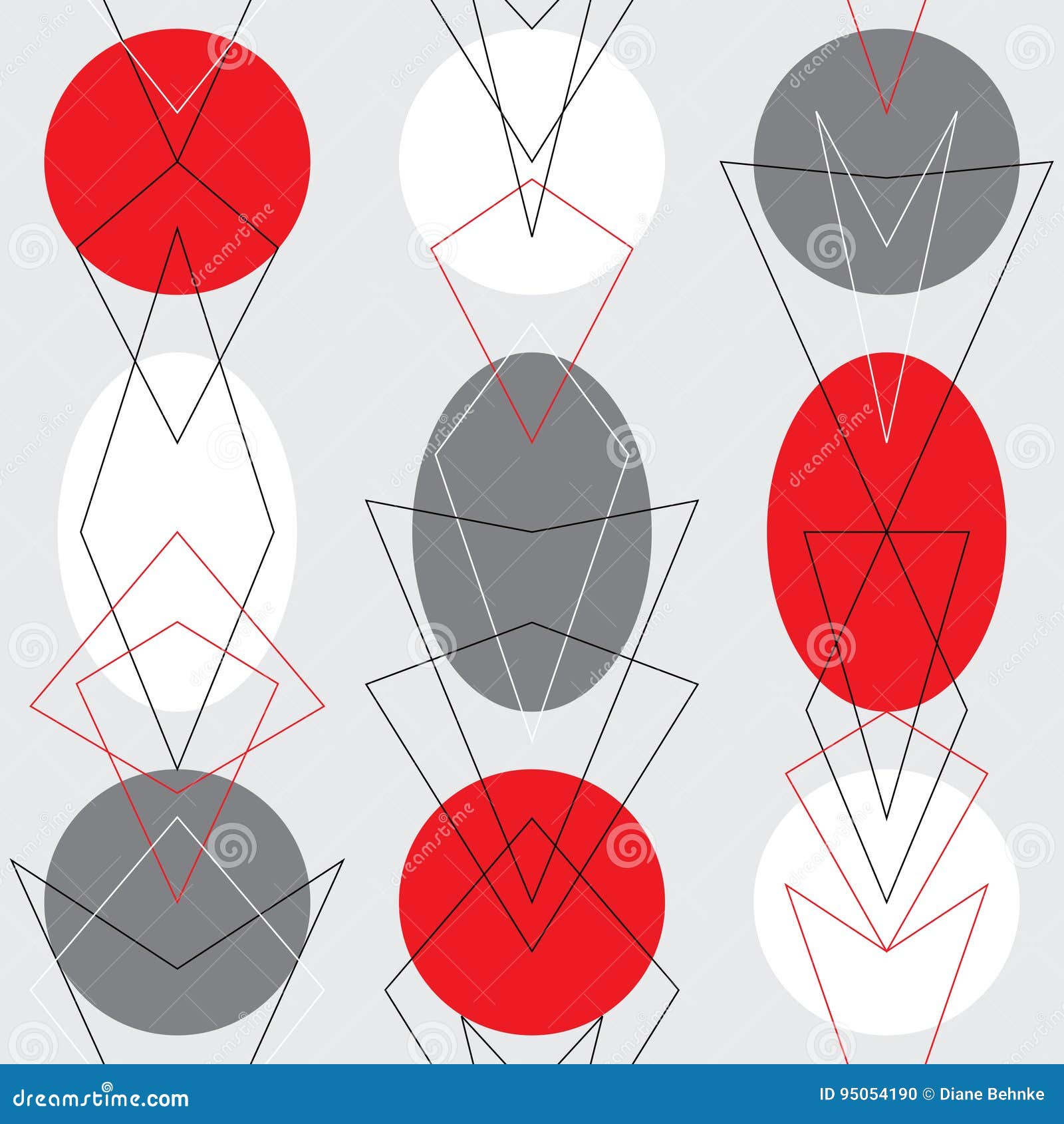 Retro Atomic 1950s Mid Century Vintage Seamless Background Stock Vector ...