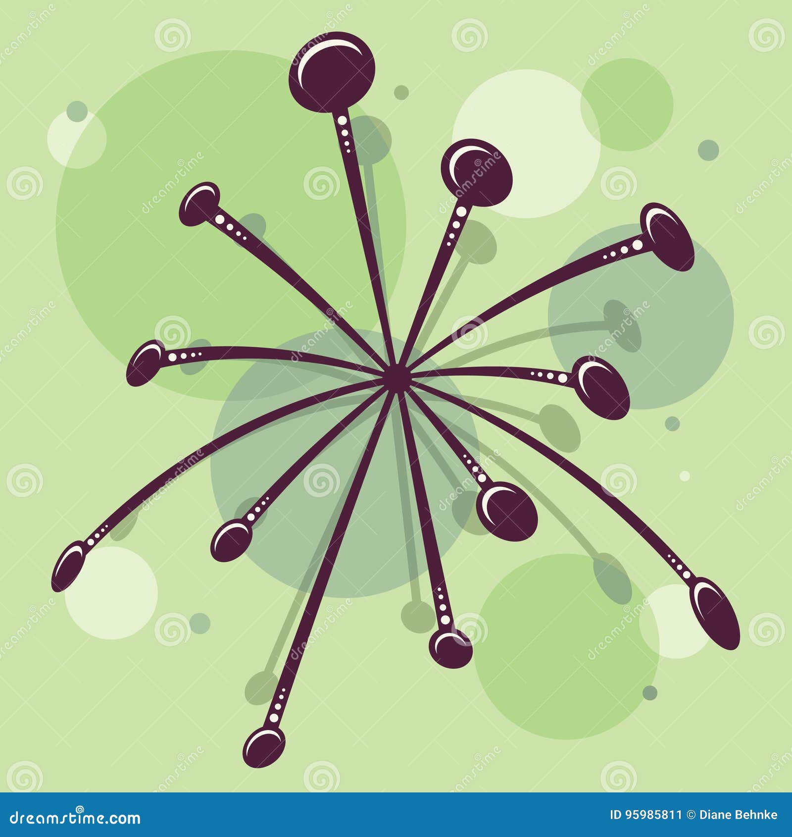 Retro Atomic 1950s Mid Century Vintage Seamless Background Cartoon ...