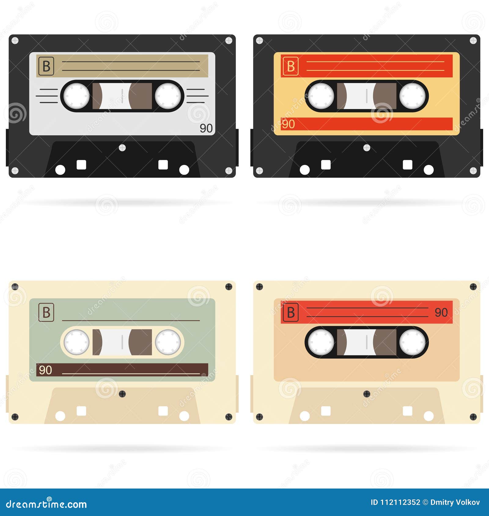 Retro Audio Cassette, a Set of Retro Audio Cassettes. a Realistic Audio ...