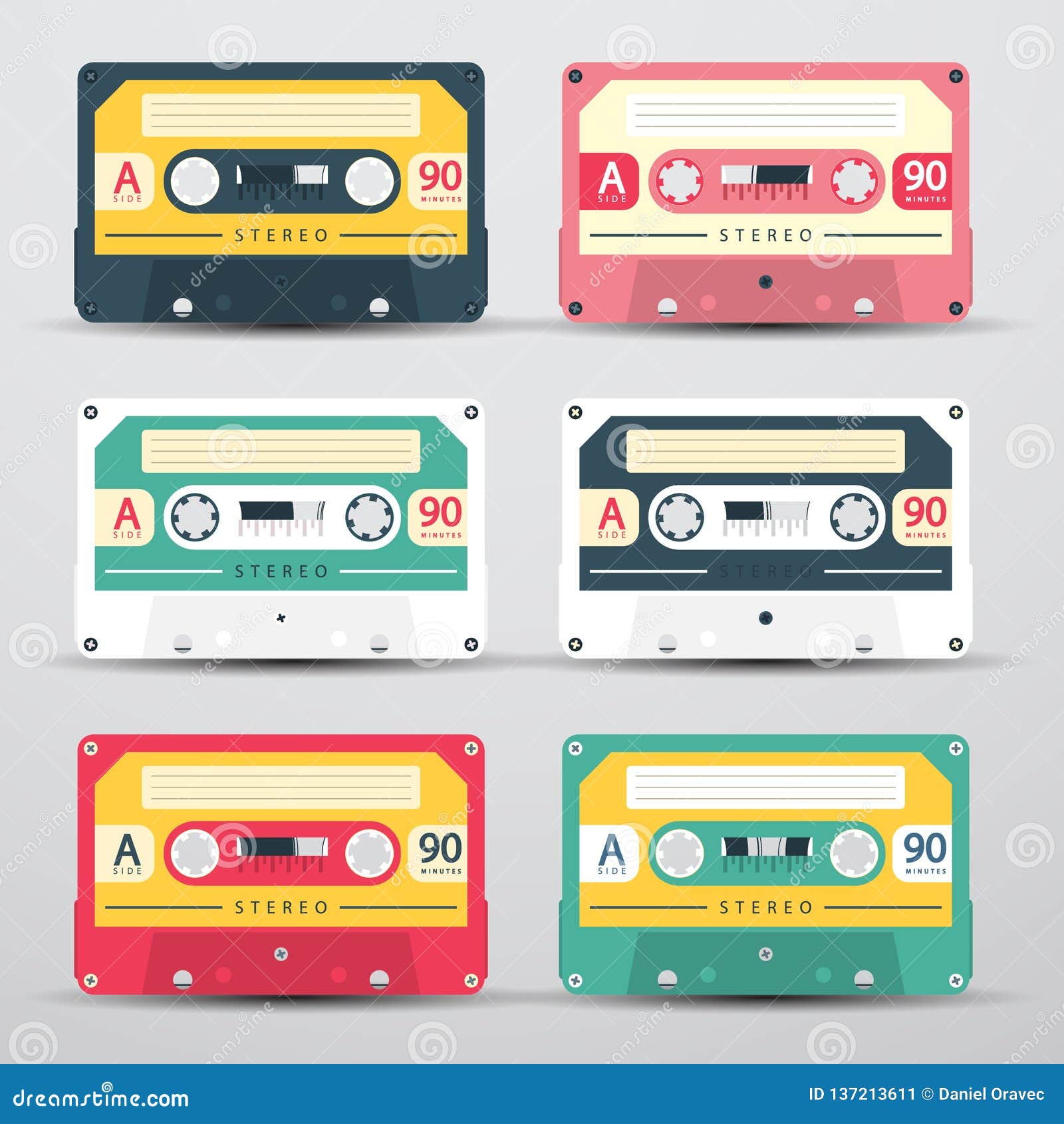 Audio Cassettes Collection - Colored And Realistic Vector Set Royalty ...