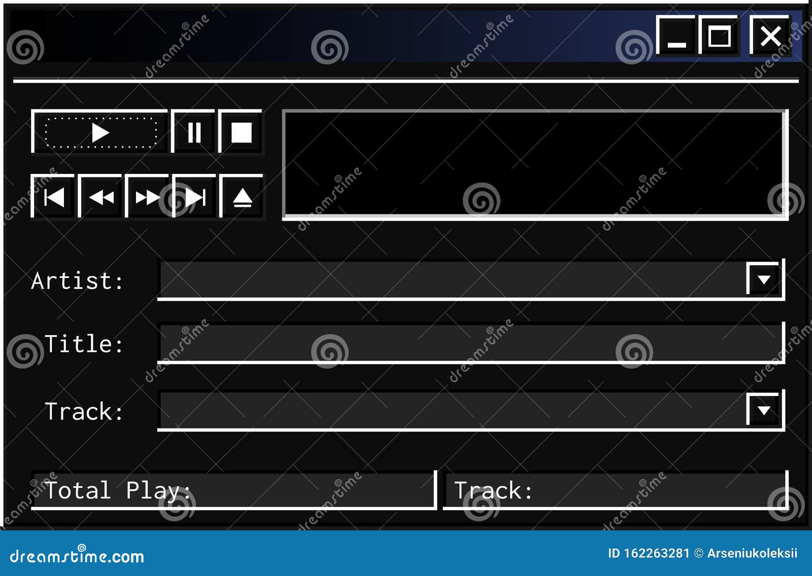 Retro Audio Player Interface Stock Vector - Illustration of frame ...