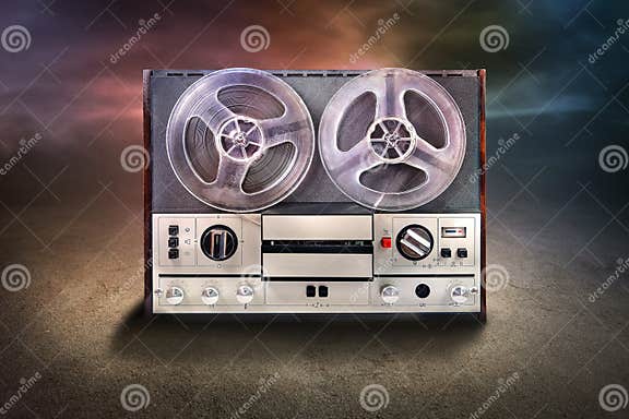 Retro Audio Recorder on Dark Background Stock Photo - Image of player ...