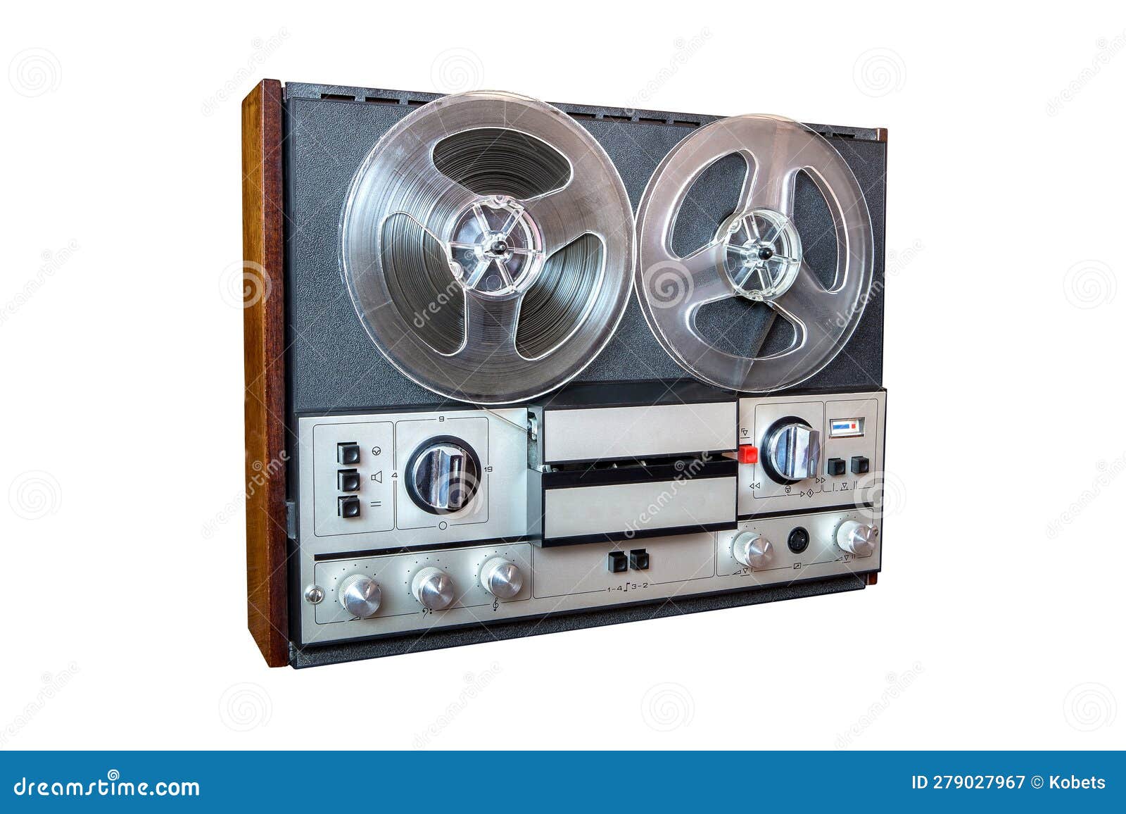 Retro Audio Recorder Isolated on White Stock Image - Image of ...