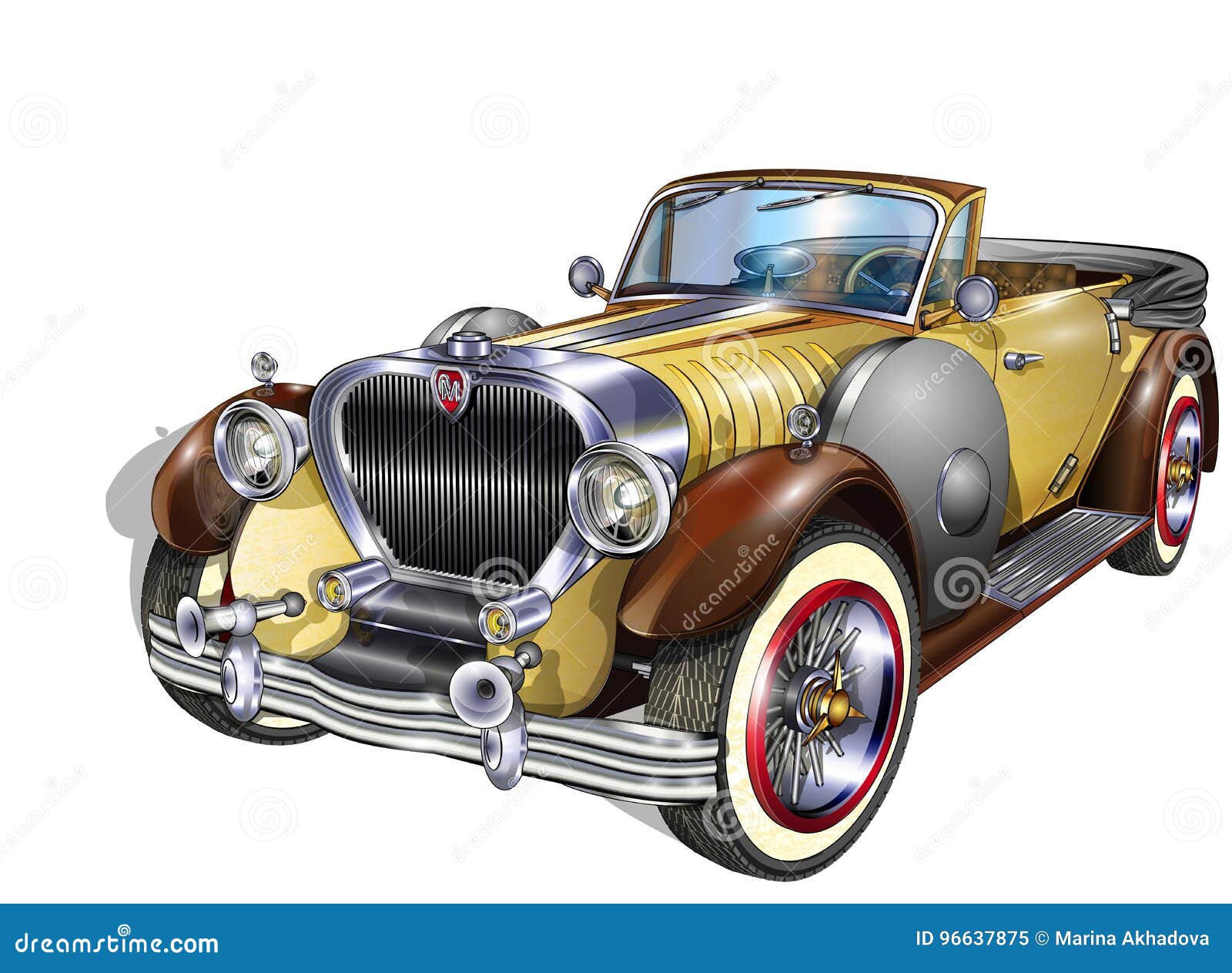 Retro auto stock illustratie. Illustration of gevestigd - 96637875