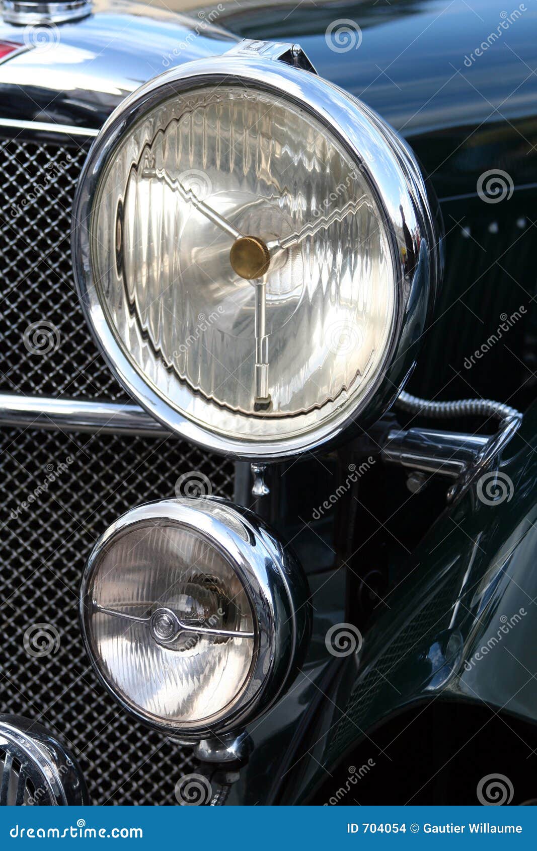 Retro automobile headlight stock photo. Image of chrome - 704054