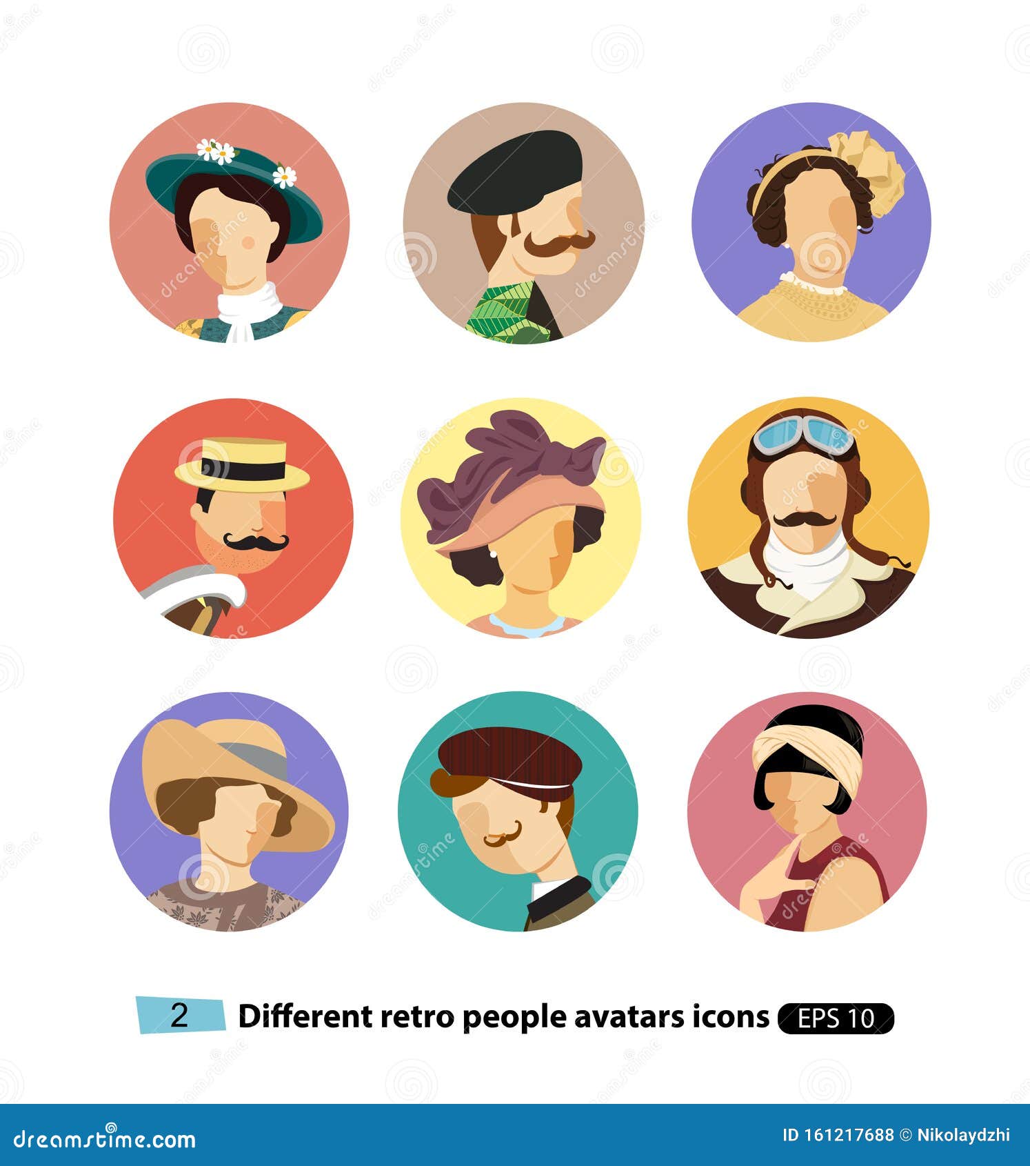 Retro Avatars Cartoon People Vector Cartoon Isolated | CartoonDealer ...