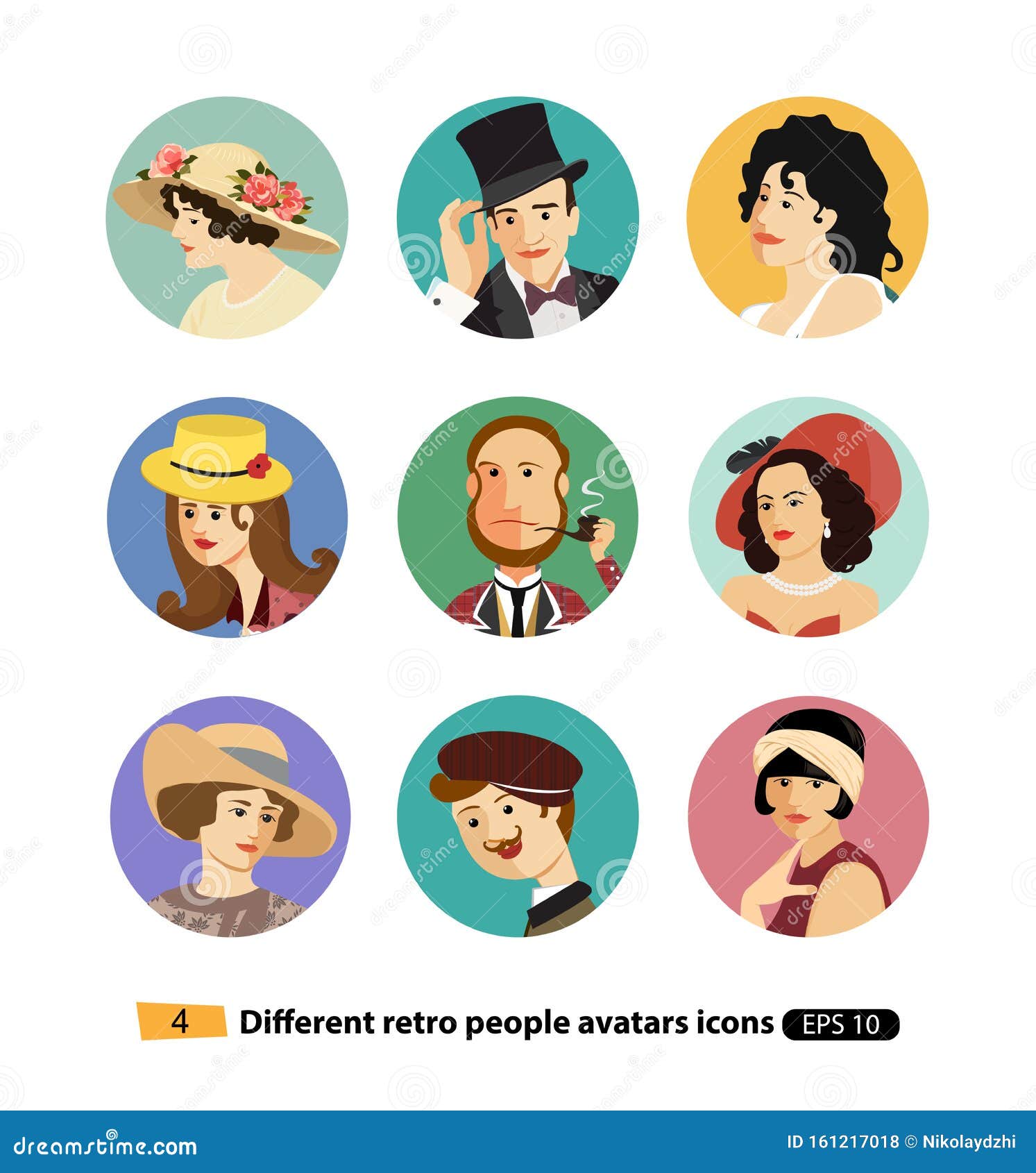 Retro Avatars Cartoon People Vector Cartoon Isolated | CartoonDealer ...