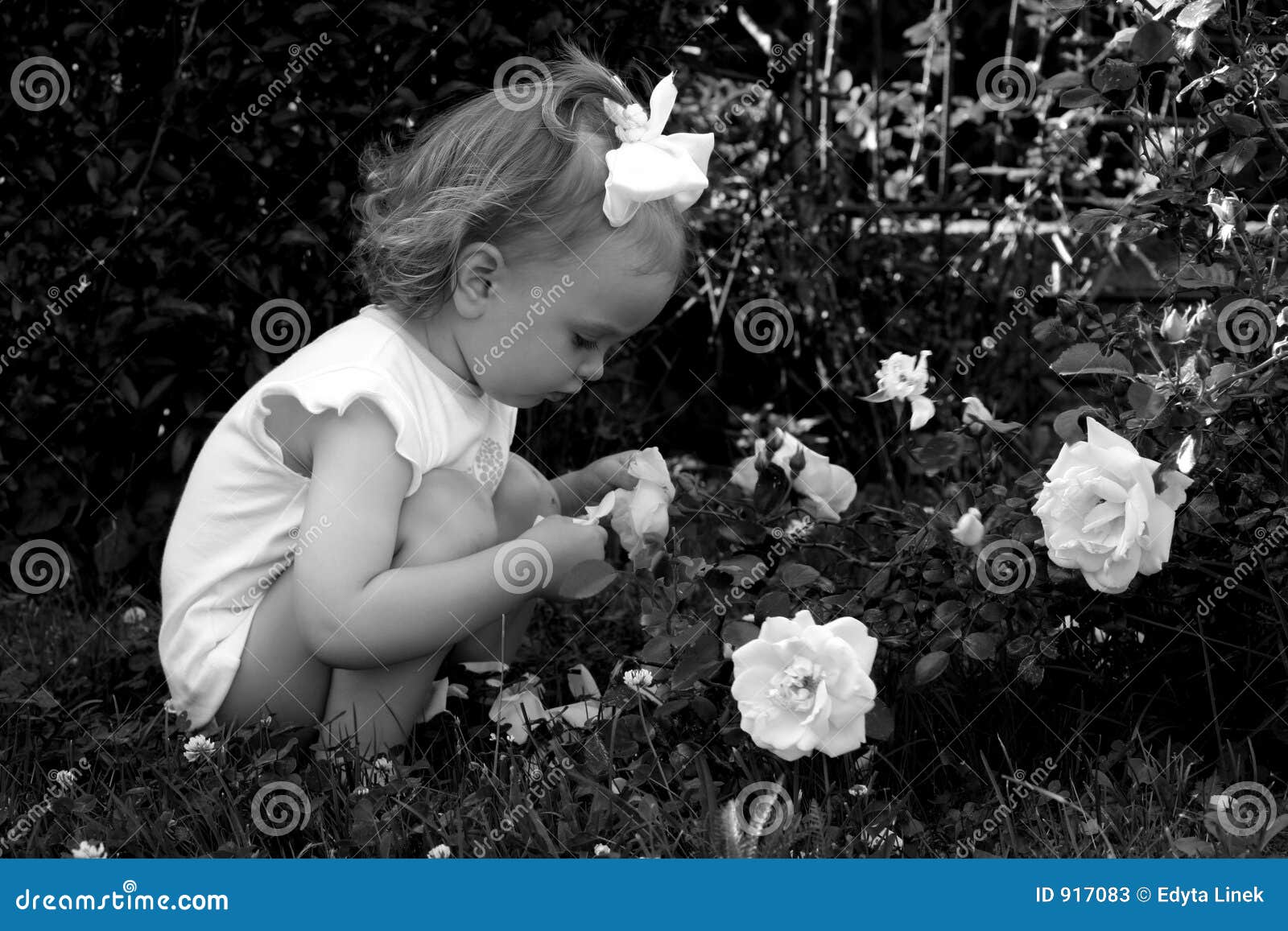 Retro baby stock image. Image of daisy, black, child, hunkering - 917083